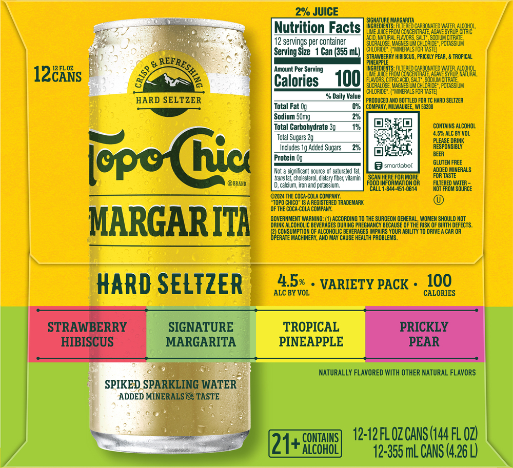 Topo Chico Hard Seltzer, Margarita, Assorted, Variety Pack-Planogram-Right
