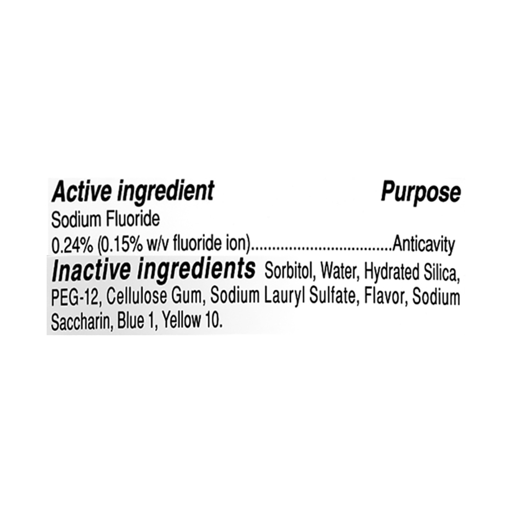 colgate fluoride toothpaste ingredients