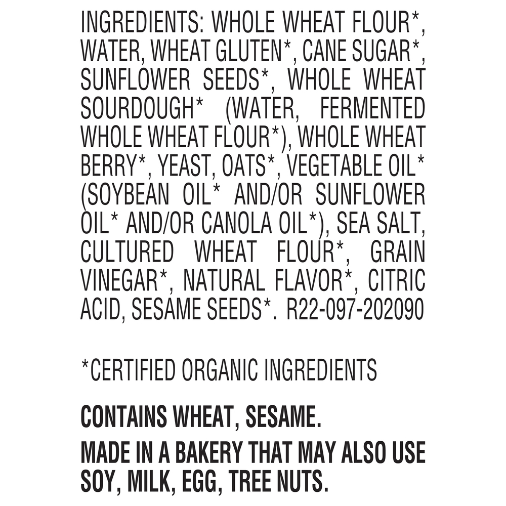 Oroweat Bread, Organic, 100% Whole Grain-Ingredients