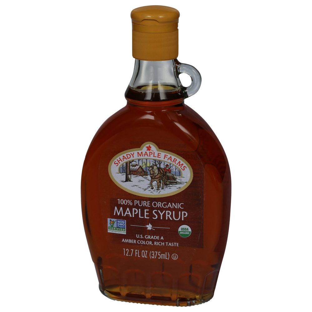 Shady Maple Farms Maple Syrup, Organic, 100% Pure-Front-Right-Elevated
