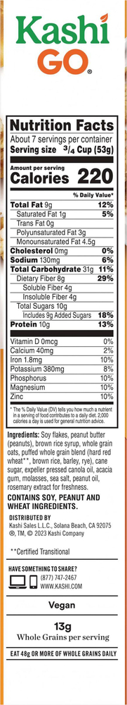 Kashi Go Cereal, Peanut Butter Crunch-Planogram-Right
