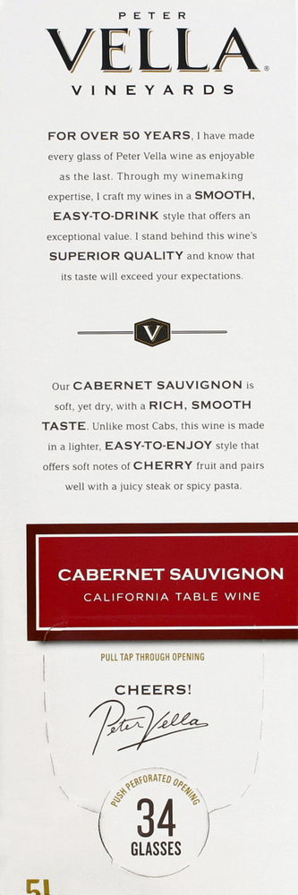 Peter Vella Cabernet Sauvignon Red Wine-Planogram-Left