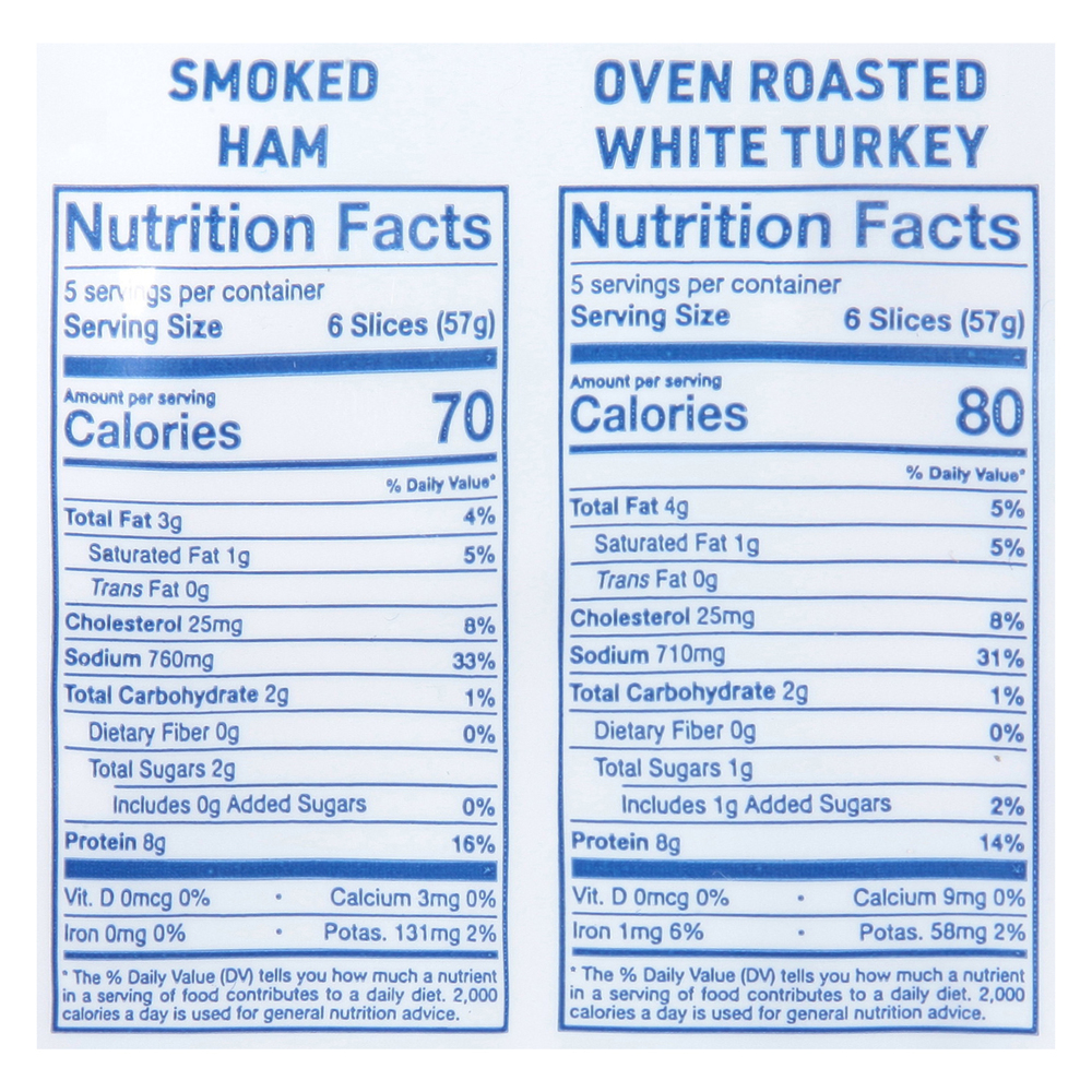 Land O'Frost Smoked Ham/Oven Roasted White Turkey, Premium Variety ...