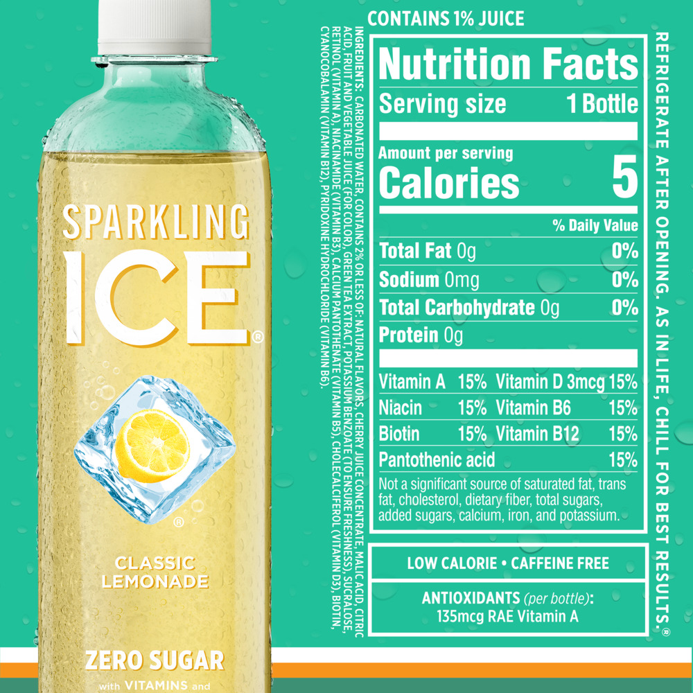 Sparkling Ice Flavor Lab Sparkling Water, Flavored, Zero Sugar, Assorted, Lemonades, 12 Pack ...