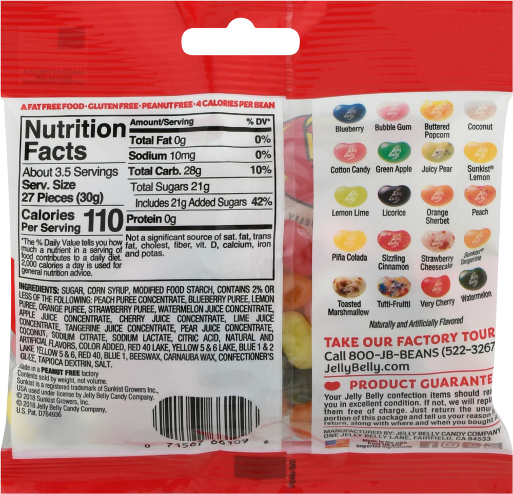 Jelly Belly Jelly Beans, 20 Flavors-Planogram-Back