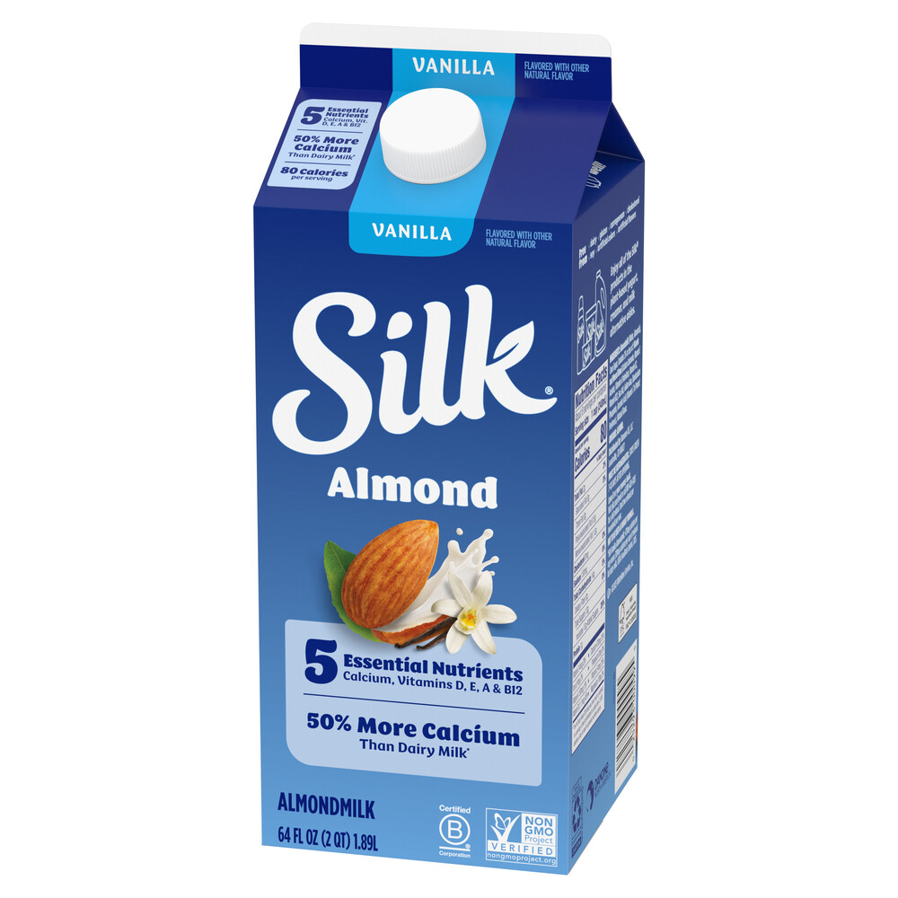 Silk Almondmilk, Vanilla-Front-Right-Elevated