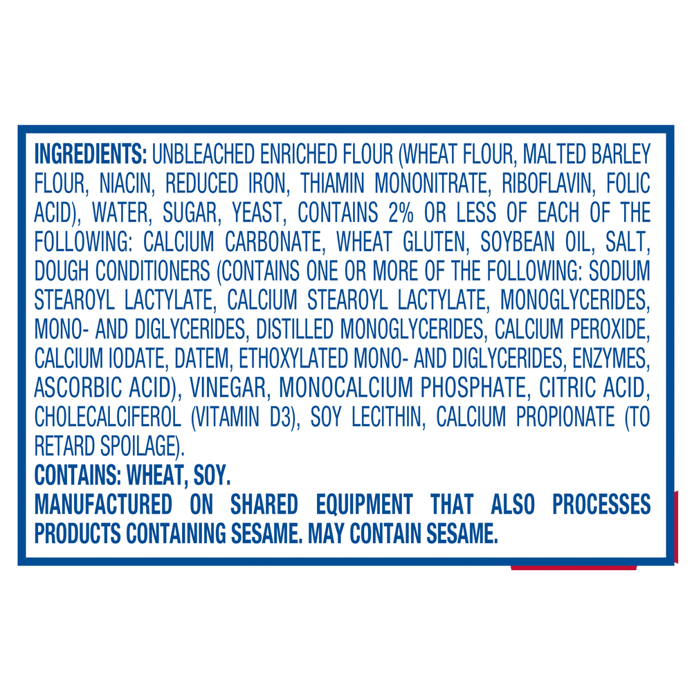 Wonder Bread, Classic White-Ingredients