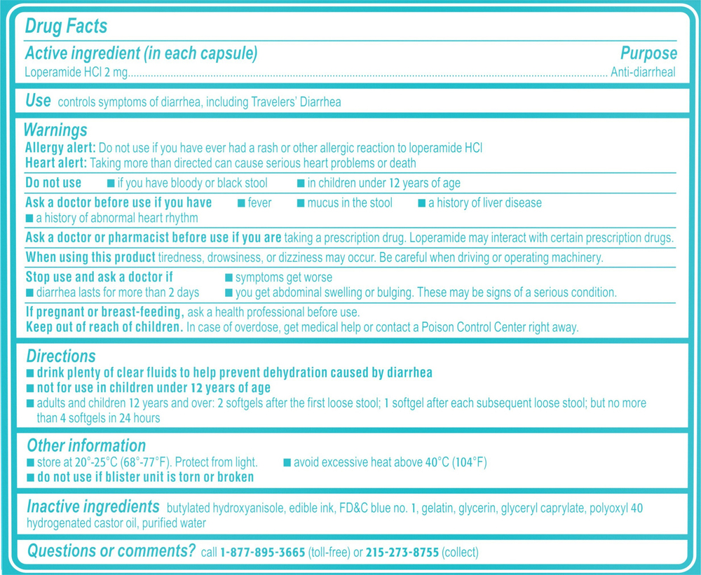 Imodium Anti-Diarrheal, Softgels-Planogram-Back