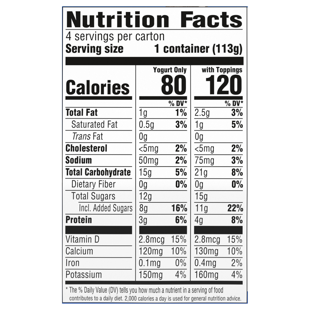 YoCrunch Oreo Yogurt, Lowfat, Vanilla, 1% Milkfat-Nutrition-Facts