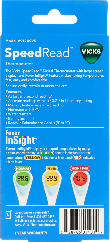 disposable thermometer reading time