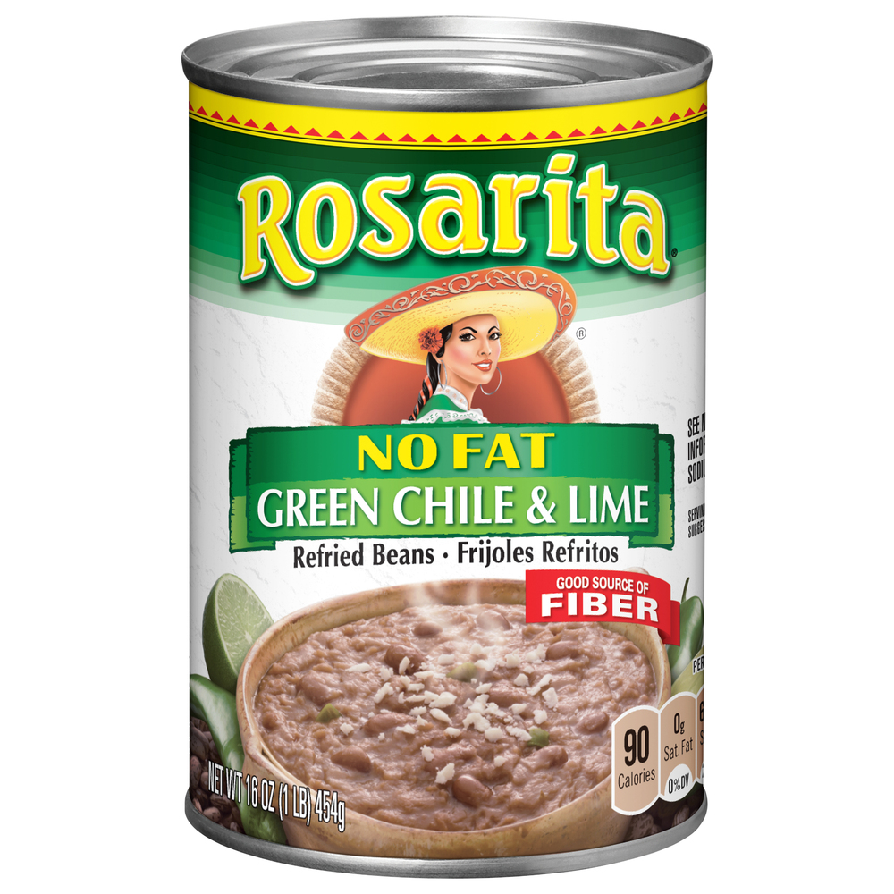 Rosarita Refried Beans, No Fat, Green Chile & Lime-Main
