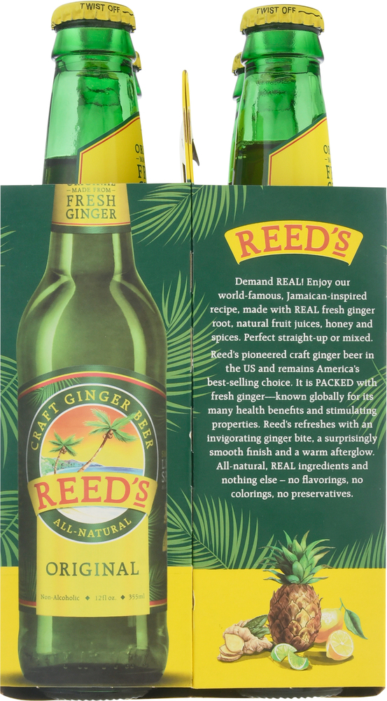 Reed's Craft Ginger Beer, All-Natural, Original, 4 Pack-Planogram-Left