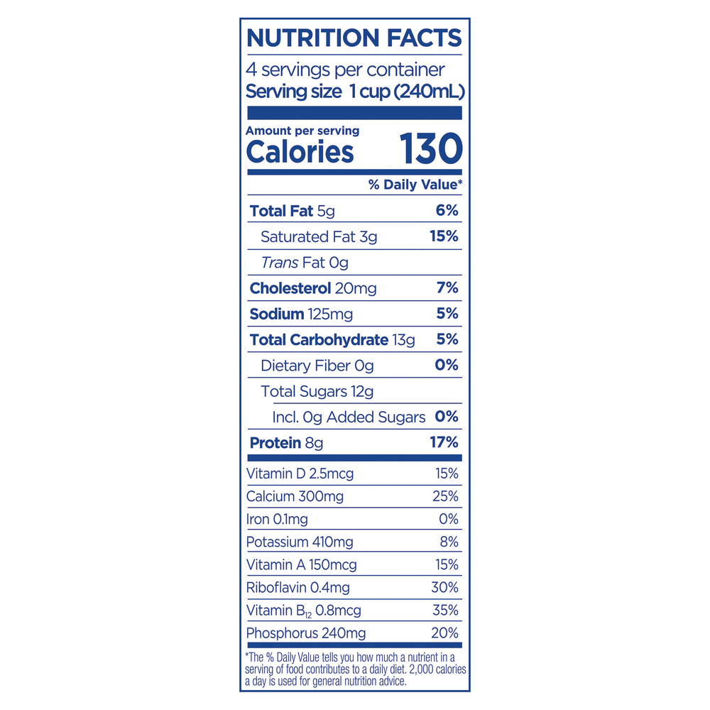 Lactaid Milk, 2% Reduced Fat, Lactose Free-Nutrition-Facts
