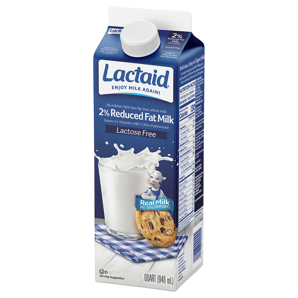 Lactaid Milk, 2% Reduced Fat, Lactose Free-Front-Right-Elevated