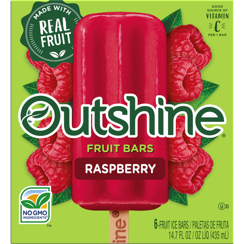 Outshine Fruit Ice Bars, Raspberry-Hero