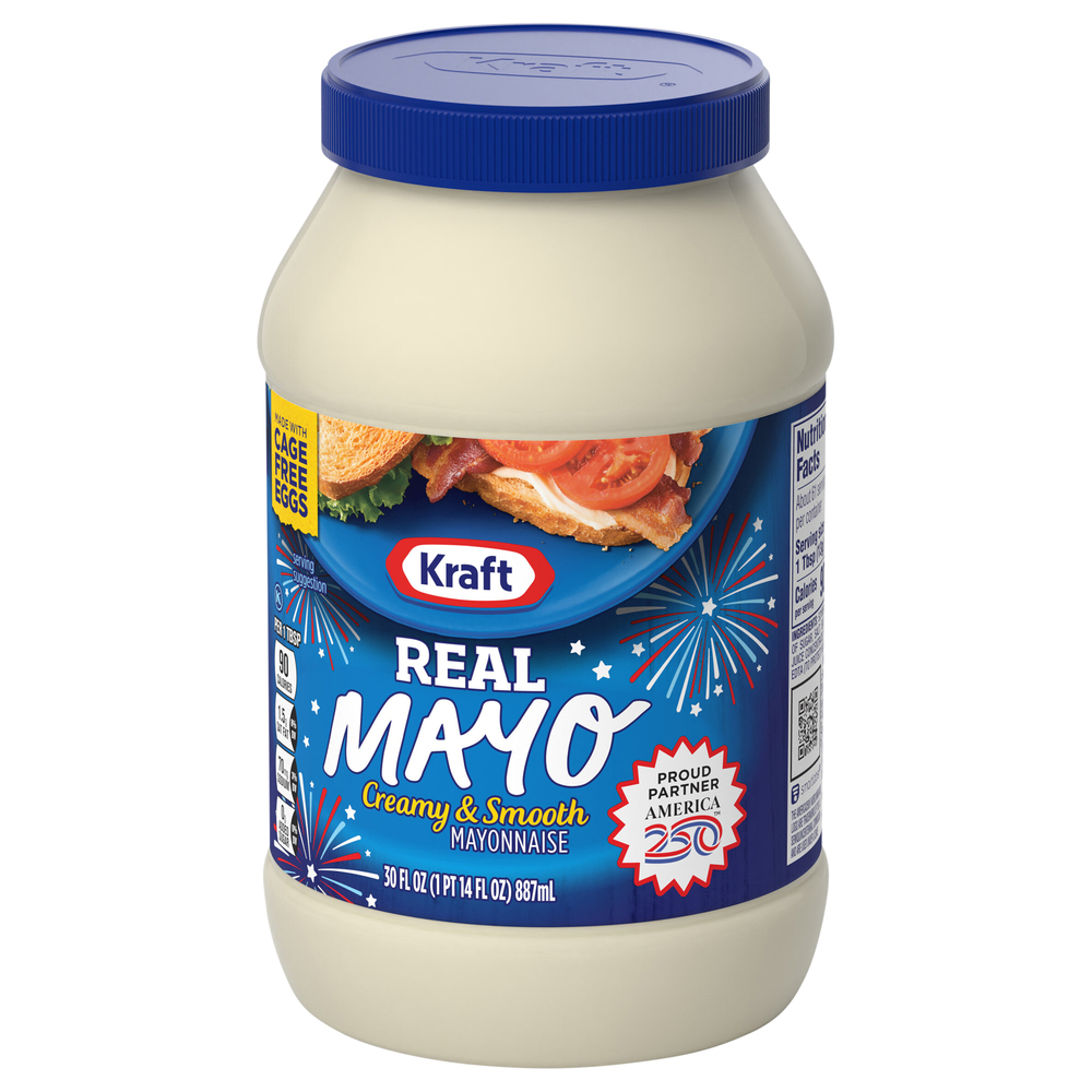 Kraft Real Mayonnaise, Creamy & Smooth-Front-Right-Elevated