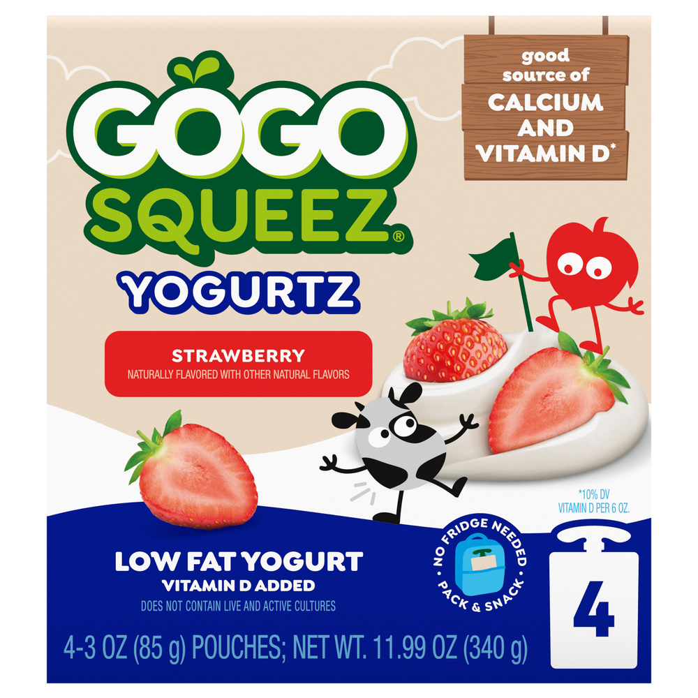 GoGo Squeez Yogurtz Yogurt On the Go, Low Fat, Strawberry-Main