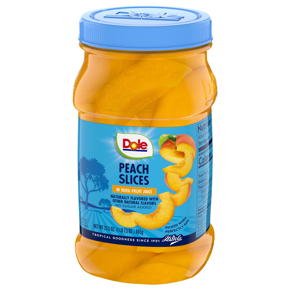 Dole Peaches in 100% Fruit Juice, Sliced-Front-Right-Elevated