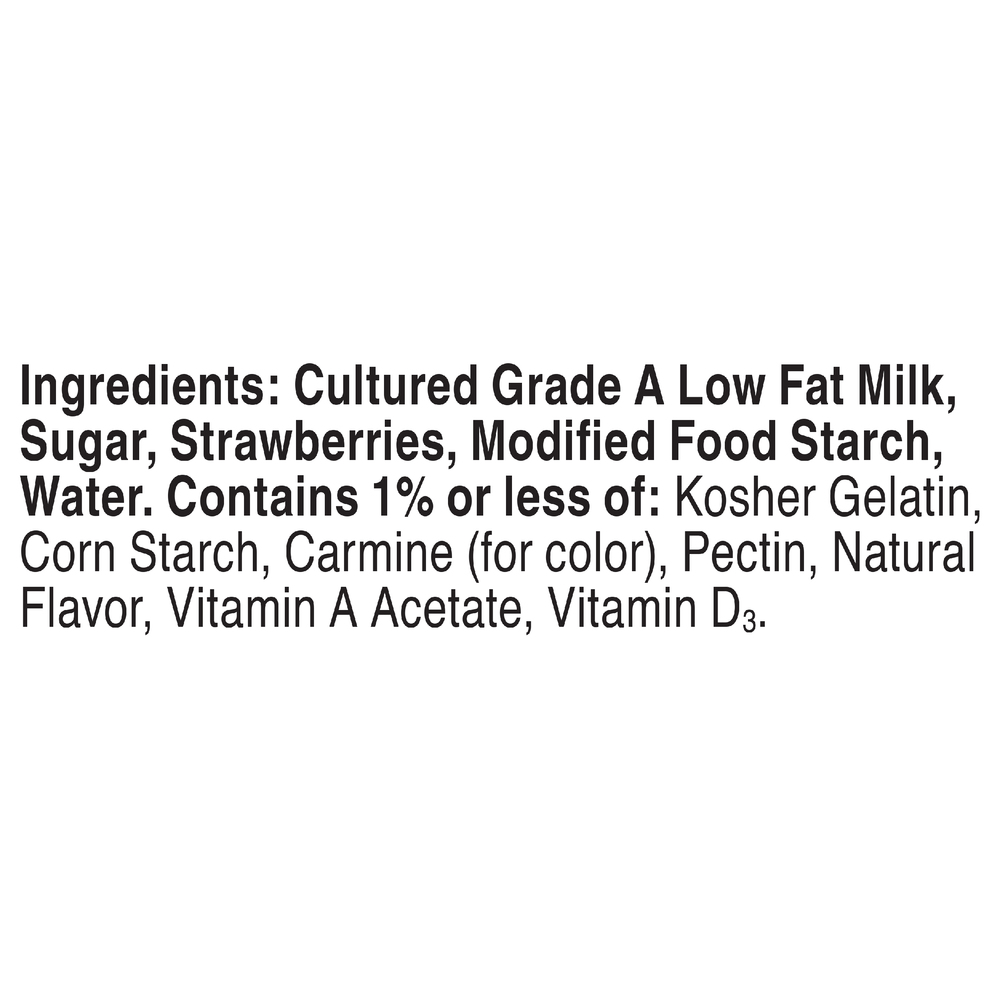Yoplait Original Yogurt, Low Fat, Strawberry-Ingredients