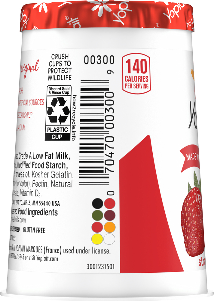 Yoplait Original Yogurt, Low Fat, Strawberry-Planogram-Left