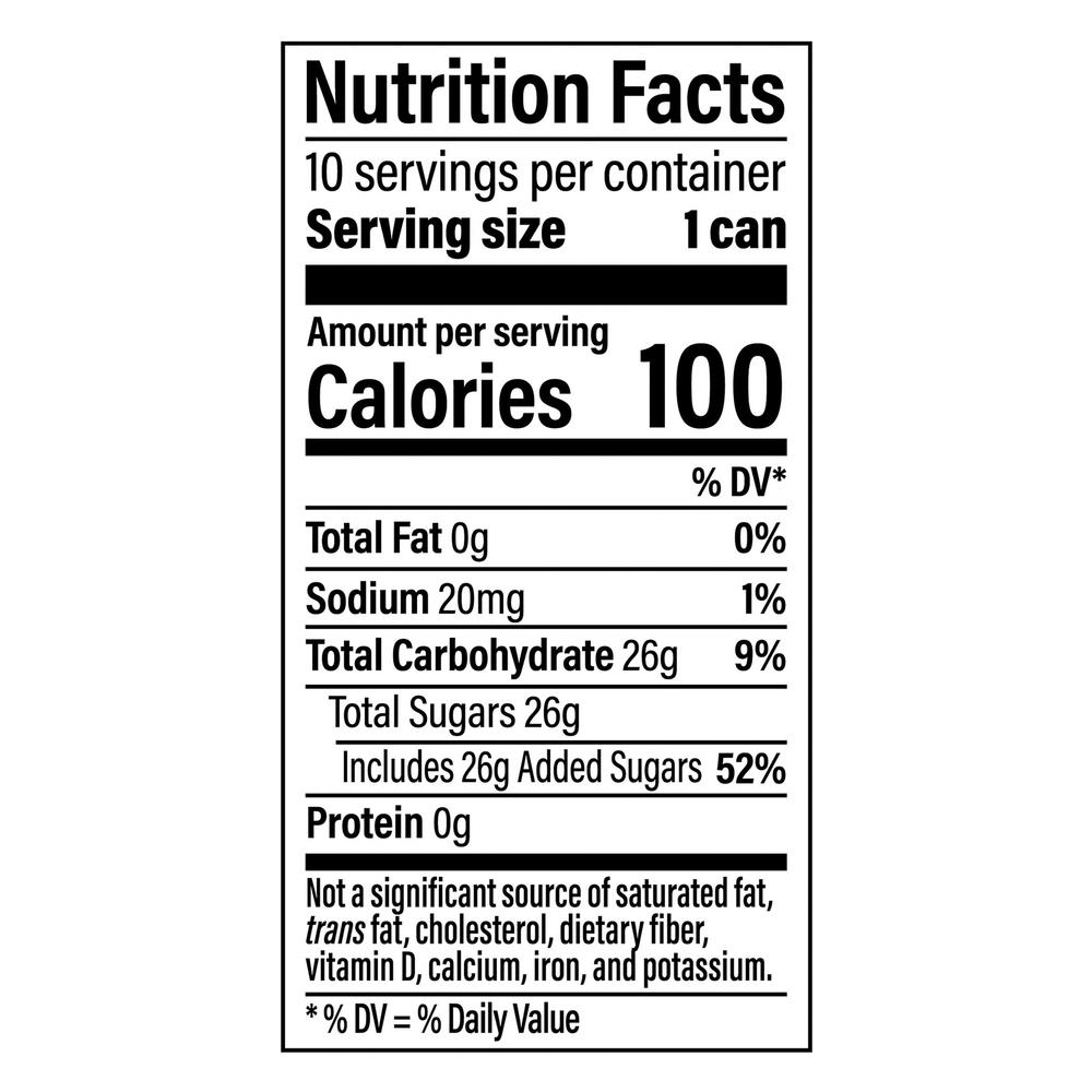 Pepsi Cola, Mini-Nutrition-Facts