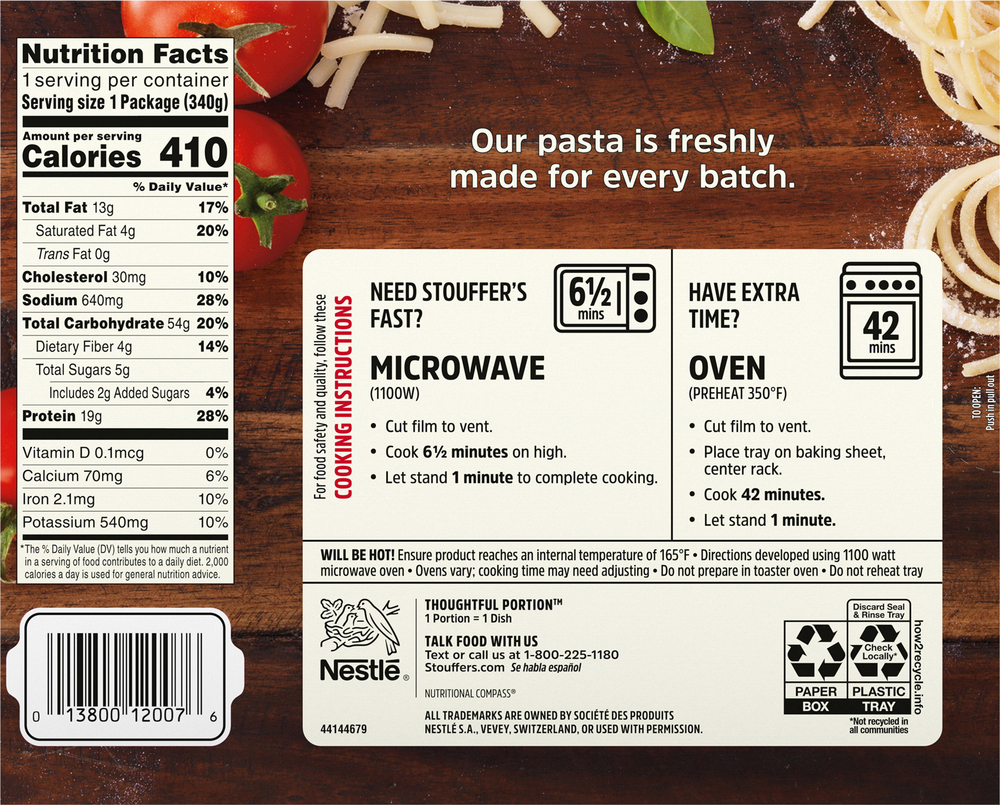 Stouffer's Spaghetti, with Meat Sauce-Planogram-Back