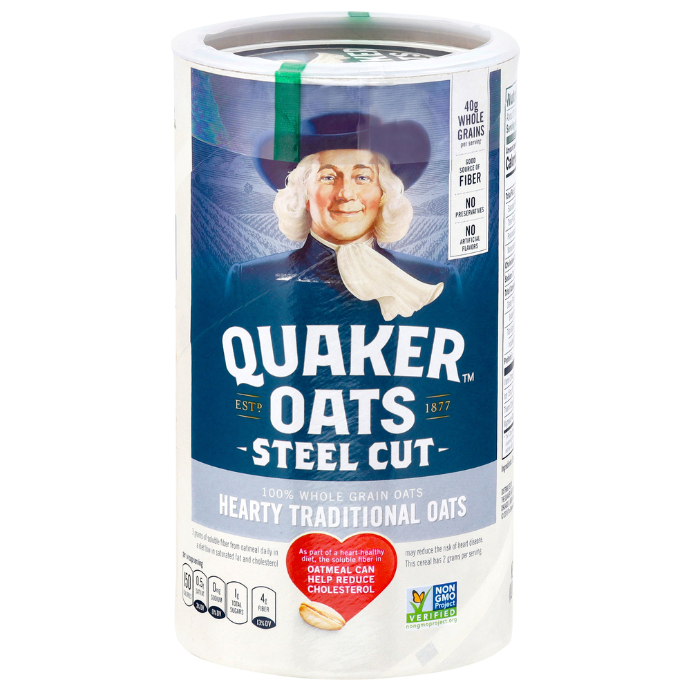 Quaker Oatmeal, 100% Whole Grain Oats, Steel Cut, Hearty Traditional-Main