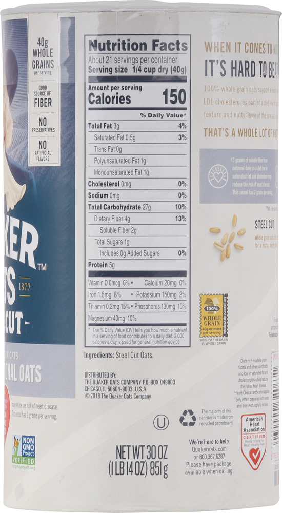 Quaker Oats Steel Cut Oats-Planogram-Right