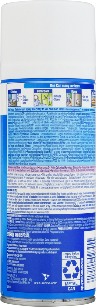 Lysol Disinfectant Spray Warnings