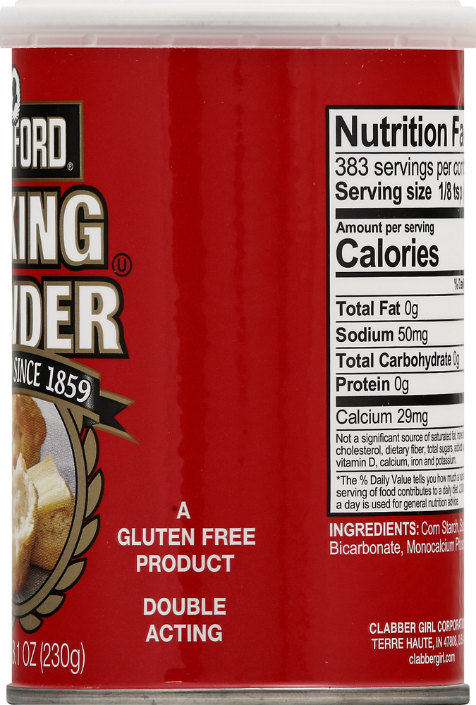 Rumford Baking Powder, Gluten Free, Double Acting-Planogram-Right