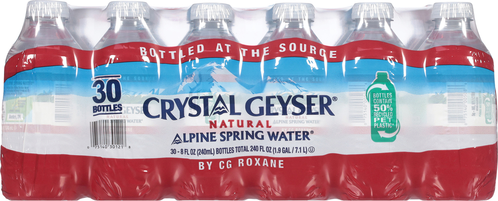 Crystal Geyser Alpine Spring Water, Natural-Planogram-Back