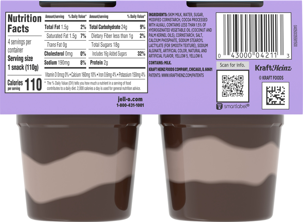 Jell-O Pudding Snacks, Chocolate Vanilla Swirls-Planogram-Back