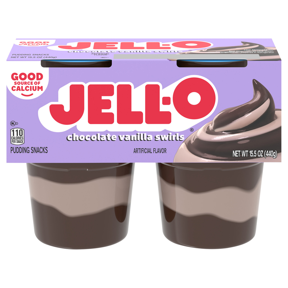 Jell-O Pudding Snacks, Chocolate Vanilla Swirls-Main