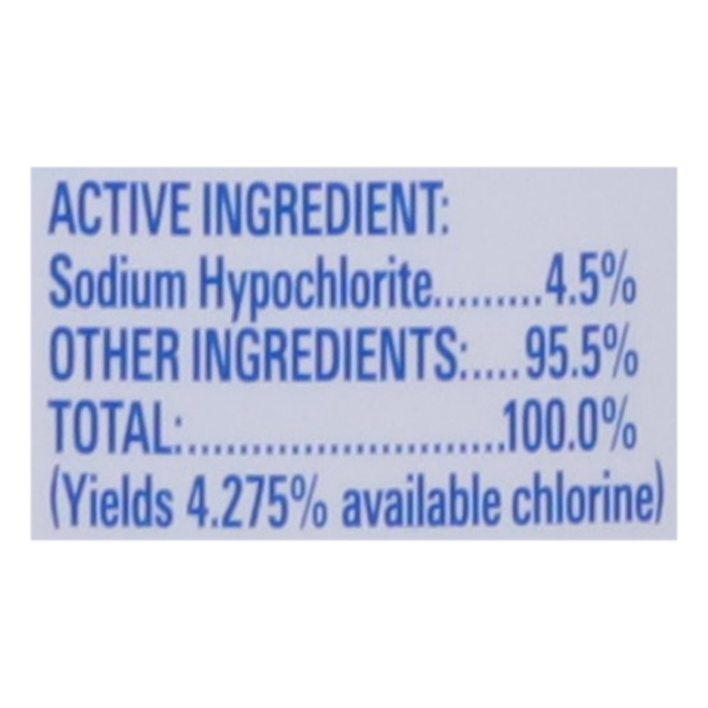 Clorox Bleach, Splash-Less-Ingredients