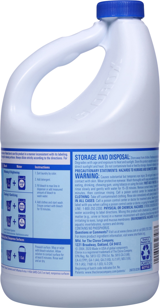 clorox performance bleach label