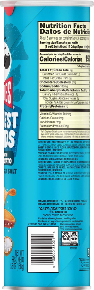 pringles fat content