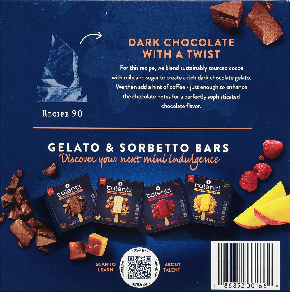 Talenti Mini Gelato Bars, Dark Chocolate-Planogram-Back