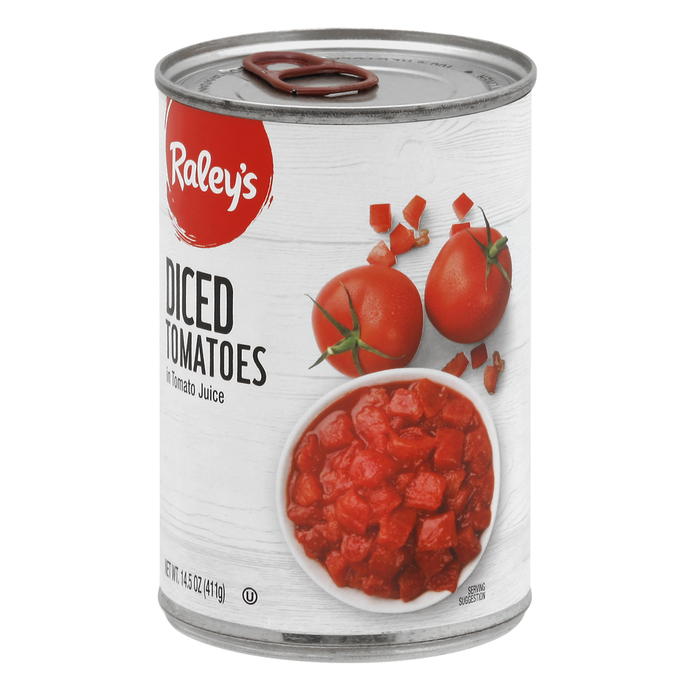 Raley's Diced Tomatoes in Tomato Juice-Front-Right-Elevated
