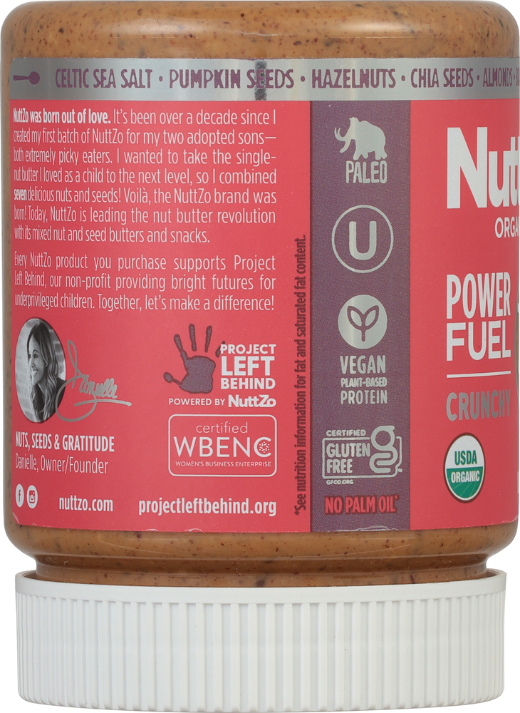 NuttZo 7 Nut & Seed Butter, Organic, Power Fuel, Crunchy-Planogram-Left