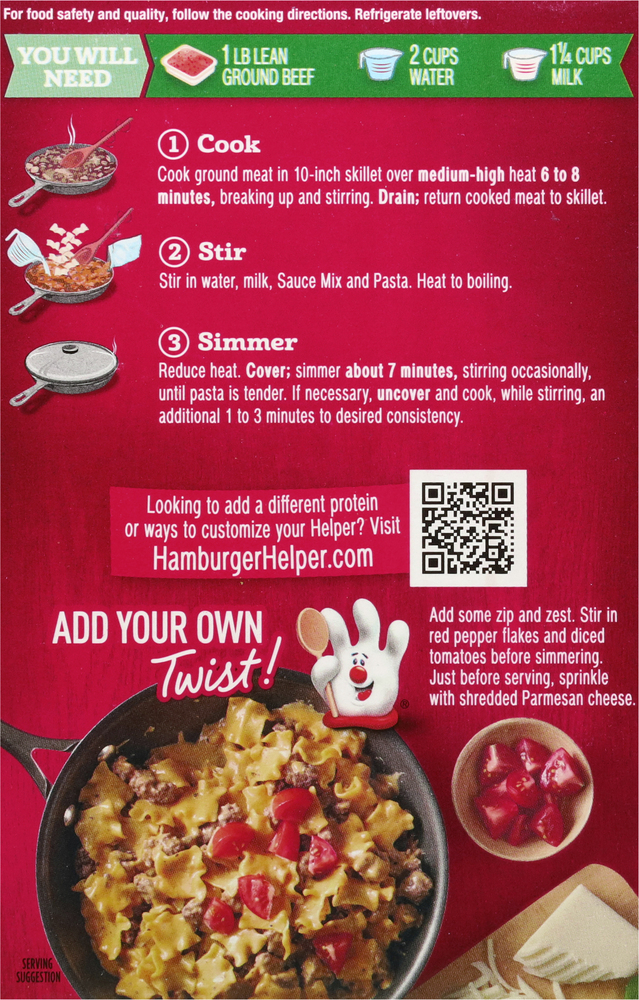how to cook lasagna hamburger helper