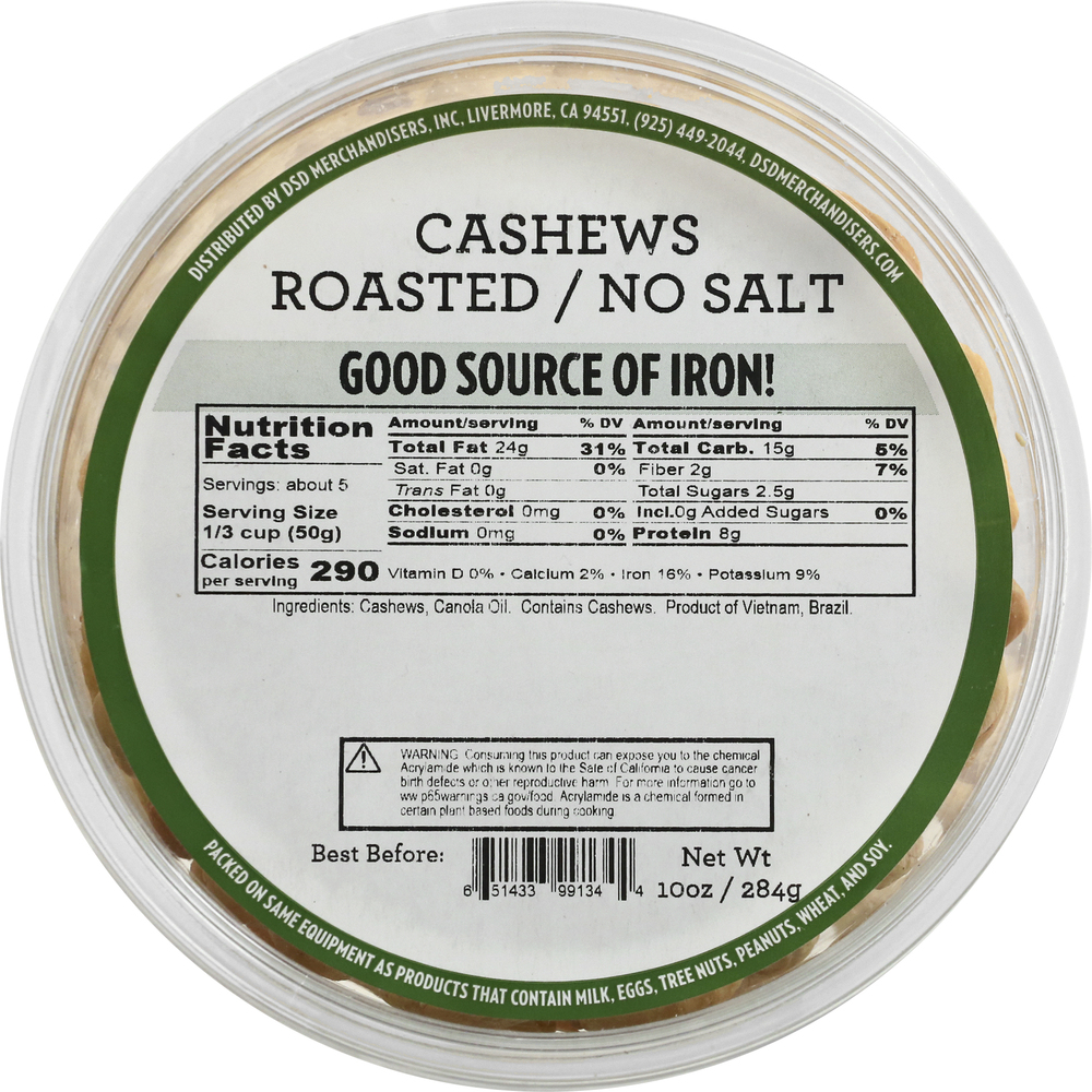 Cashews, Roasted/No Salt-Main