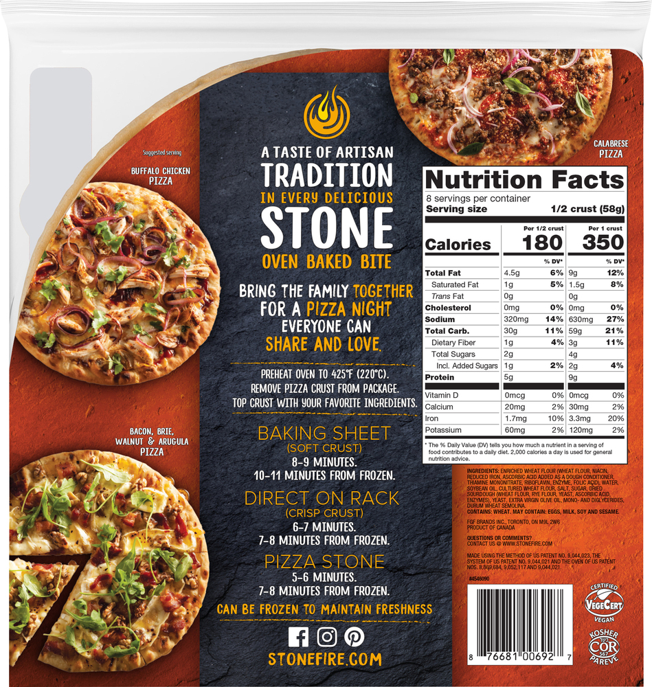 Stonefire Pizza Crust, Artisan Thin-Planogram-Back