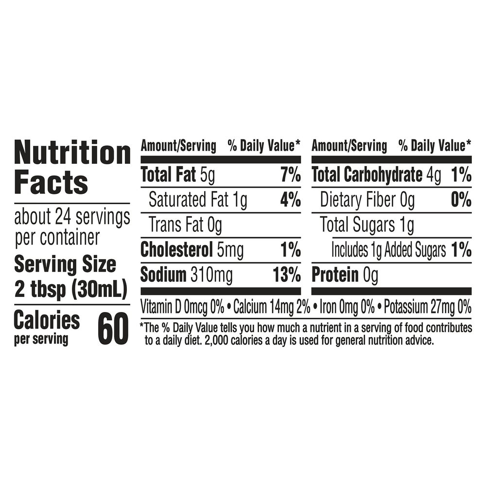 Ranch Dressing Light Nutrition Facts at Edward Gratwick blog