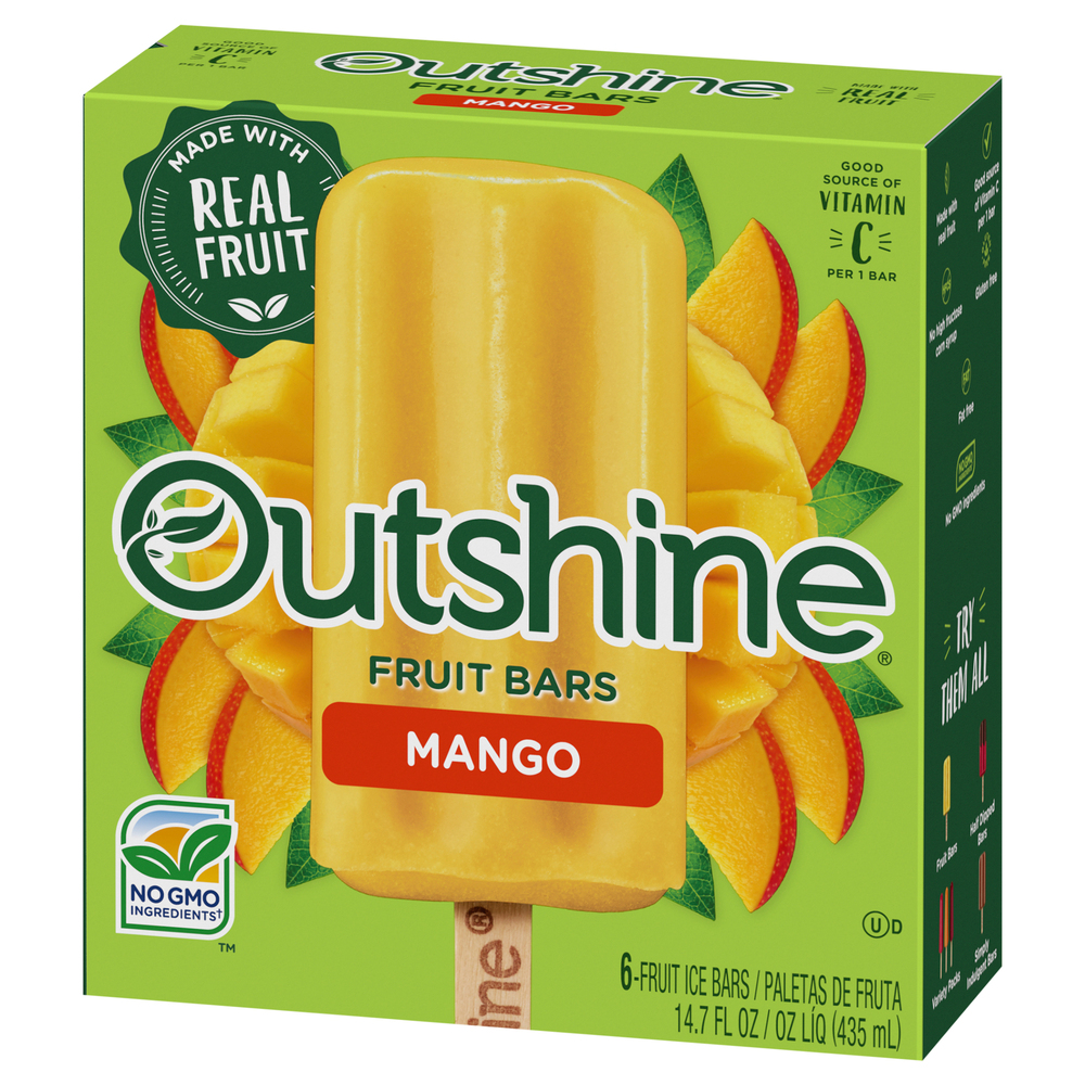 Outshine Fruit Ice Bars, Mango-Front-Right-Elevated