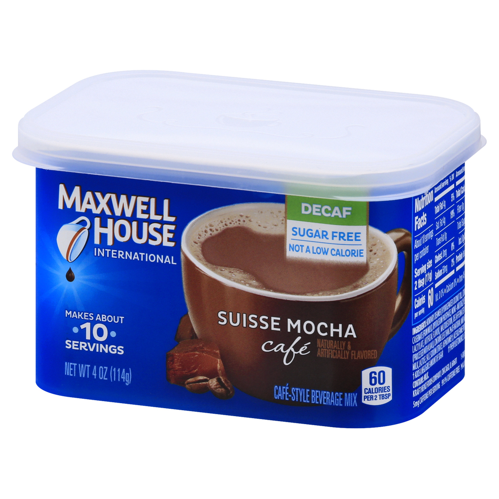 Maxwell House Beverage Mix, Cafe-Style, Decaf, Suisse Mocha-Front-Right ...