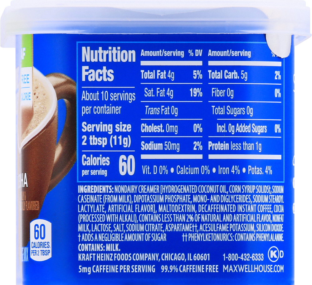 Maxwell House Beverage Mix, Cafe-Style, Decaf, Suisse Mocha-Planogram-Right