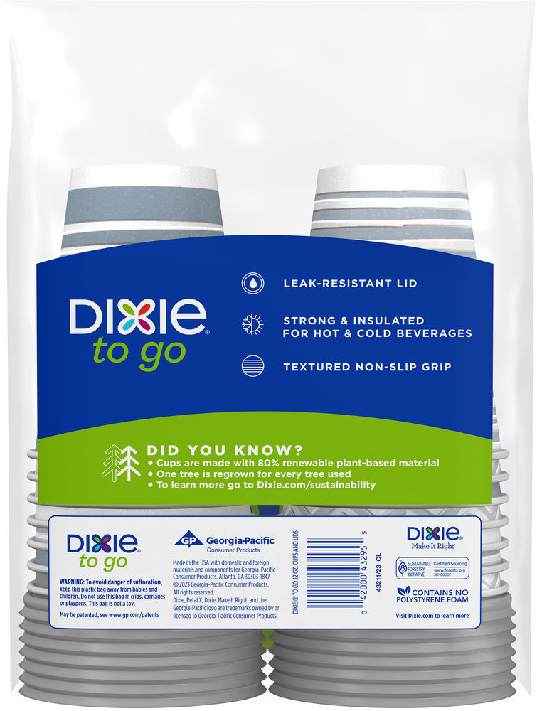 Dixie To Go Paper Cups & Lids, Insulated, 12 Ounce, Variety Pack ...