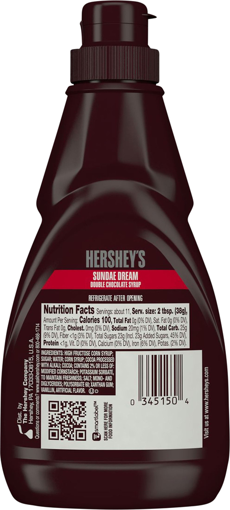 Hershey's Syrup, Double Chocolate, Sundae Dream-Planogram-Back