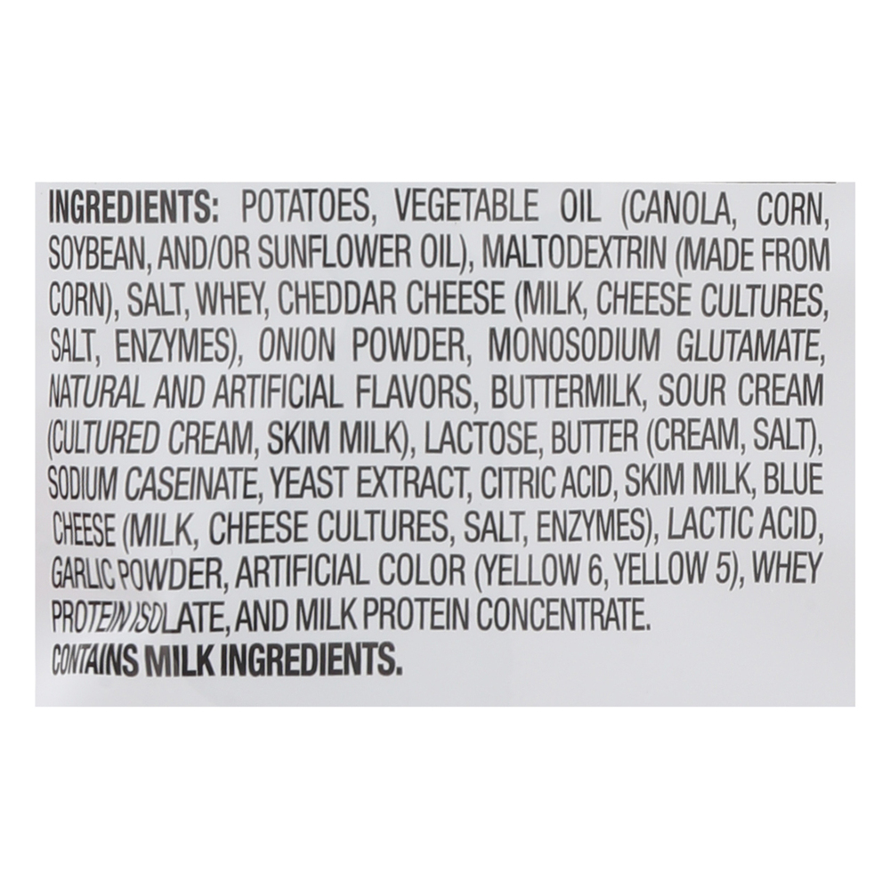 Ruffles Potato Chips, Cheddar & Sour Cream Flavored-Ingredients