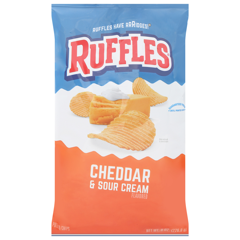 Ruffles Potato Chips, Cheddar & Sour Cream Flavored-Main